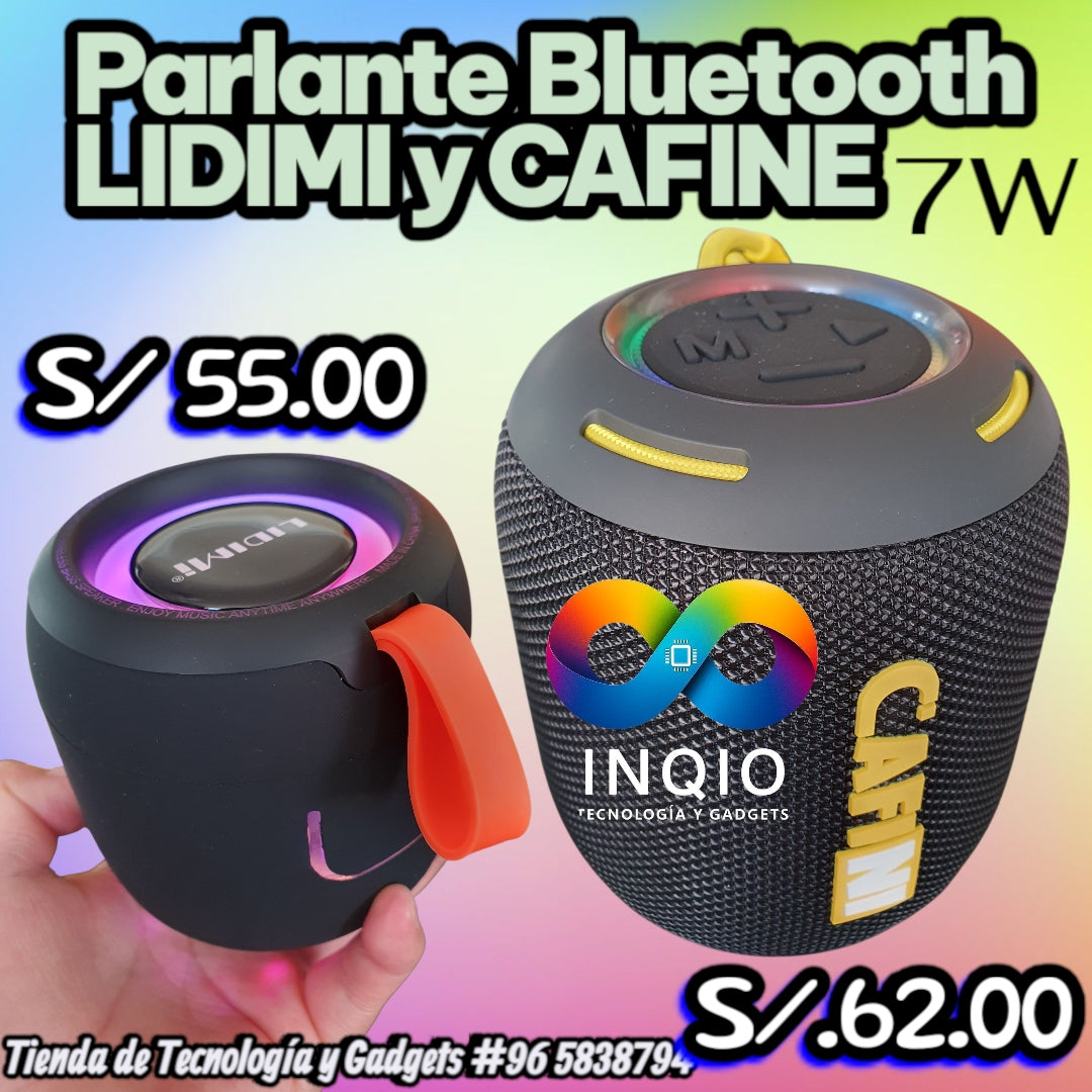Parlante Bluetooth LIDIMI & Cafini 7W | Batería 1800mAh | 10h Reproduc ...